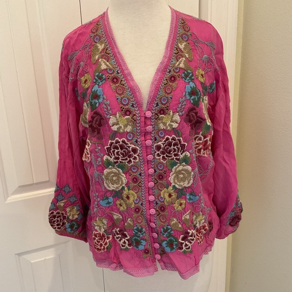 Johnny Was | Tops | Johnny Was Top Pratt Blouse Size L | Poshmark